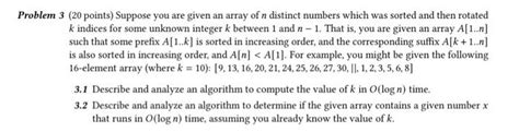 Solved Problem 3 20 Points Suppose You Are Given An Array