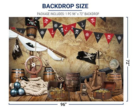 Allenjoy 8x6ft Pirate Party Backdrop For Photography Pictures Nautical Treasure Desertcart Japan