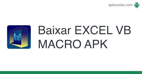 EXCEL VB MACRO APK Android App Baixar Grátis