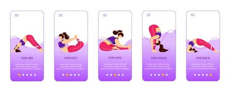 Premium Vector Yoga Exercises Onboarding Mobile App Screen Template