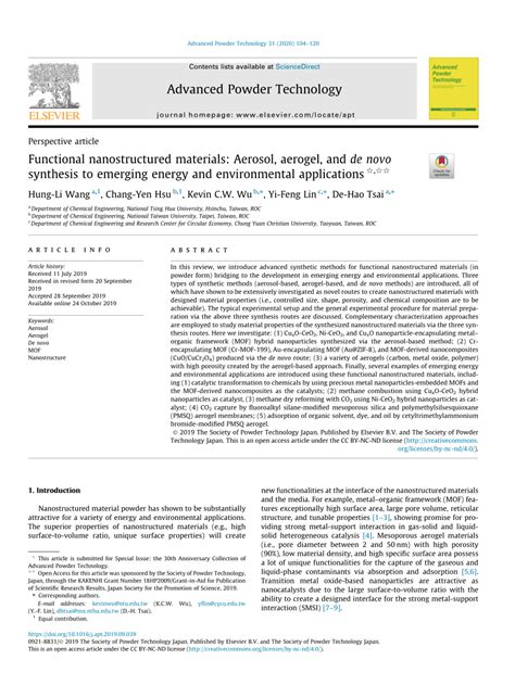 Pdf Functional Nanostructured Materials Aerosol Aerogel And De Novo Synthesis To Emerging