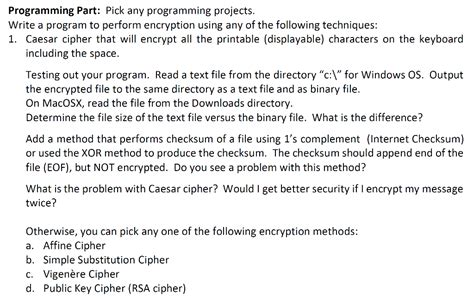Solved Programming Part Pick Any Programming Projects