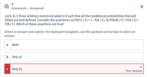 Solved Let A B C Three Arbitrary Events Included In S Such Chegg