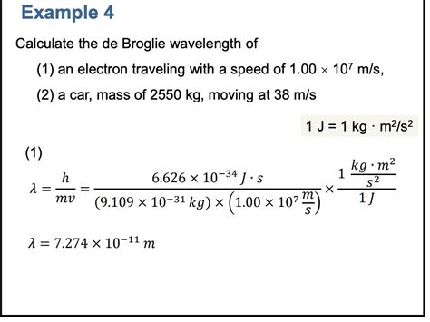 Solved Example 4 Calculate The De Broglie Wavelength Of 1 An