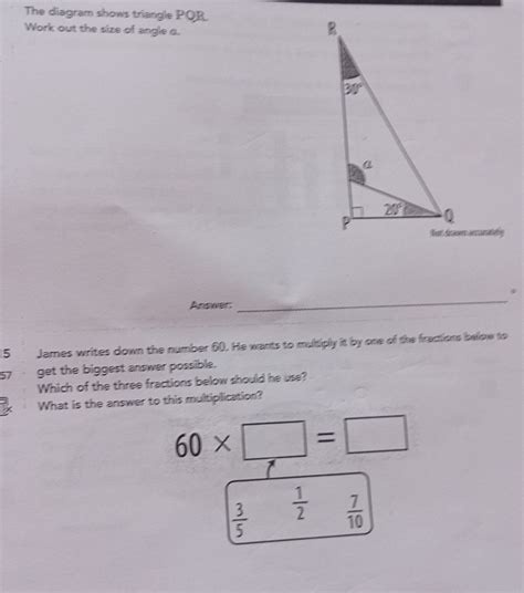 Solved The Diagram Shows Triangle PQR Work Out The Size Of Angle A Not Dras Acuaey Answer