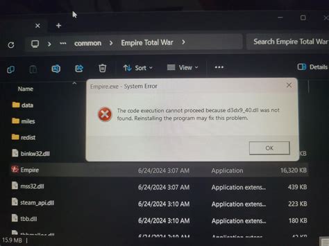 Empire won't start after downloading darthmod. Deleted mod and reinstalled still won't launch ...