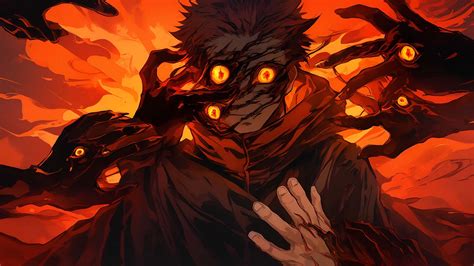 Yuji Itadori Cursed Energy Dark Aura Desktop Wallpaper 4k Vibes