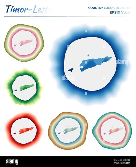 Timor Leste Logo Collection Colorful Badge Of The Country Layers Around Timor Leste Border