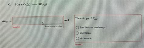 Solved The Change In Entropy Sex Is Related To The The Chegg Com