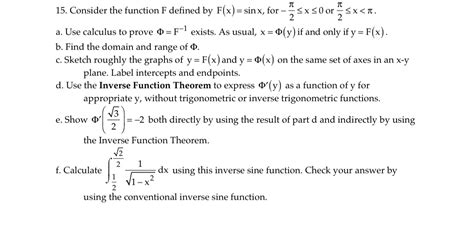 solved consider the function f ﻿defined by f x sinx ﻿for