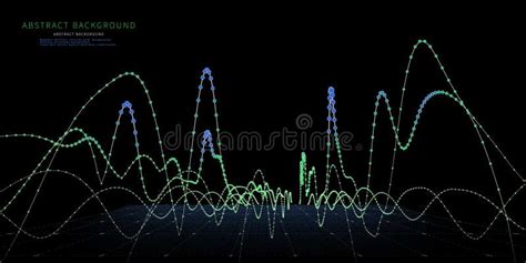 Abstract Background Color Graph From Points On Curves Data Technology Concept Virtual Points