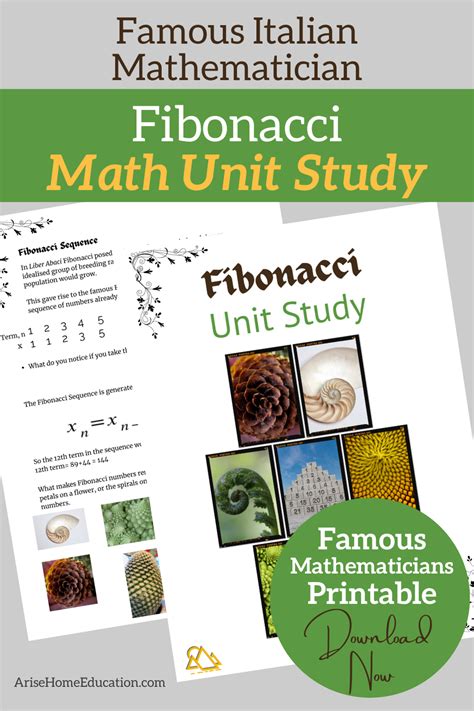 Famous Math Problems Fibonacci Unit Study Arise Home Education