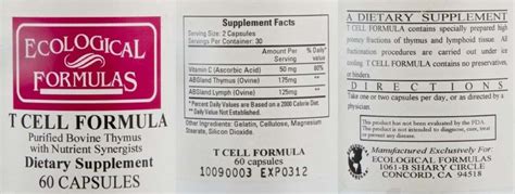 Ecological Formulas T Cell Formula Suppco