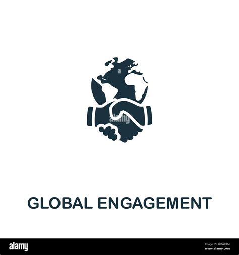 global engagement icon simple line element global business symbol for