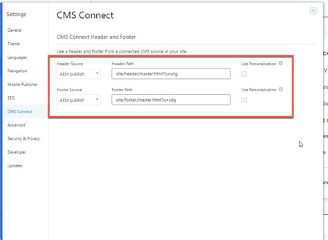 experience cloud cms connect header footer on login page salesforce