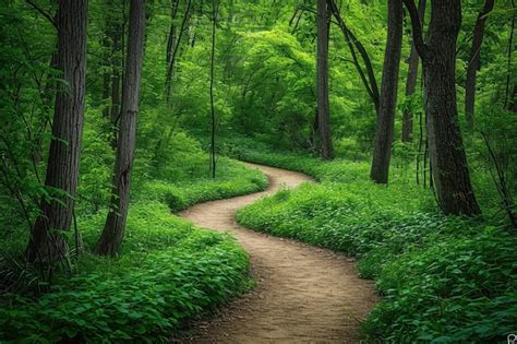 Premium Photo A Meandering Path Cuts Through The Dense Foliage Of A