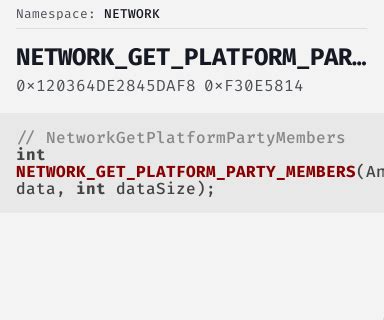 NetworkGetPlatformPartyMembers FiveM Natives Cfx Re Docs