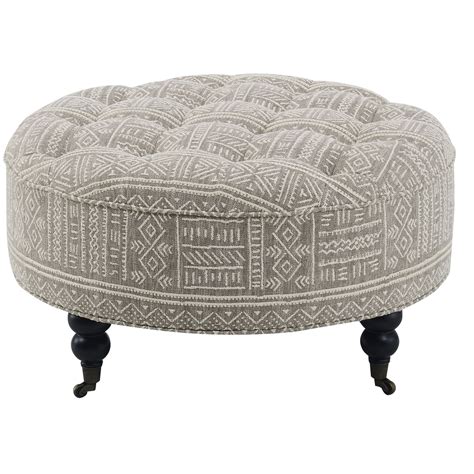 Wildon Home® Fabric Ottoman Wcasters Classic Button Tufted Patterned