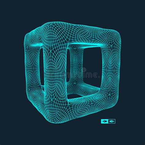 Cube Connection Structure 3d Grid Design Technology Style Stock