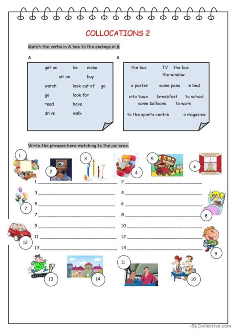 Collocations English ESL Worksheets Pdf Doc