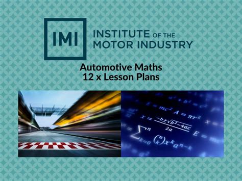Automotive Maths Lesson Plans Teacher And Student Guides Teaching