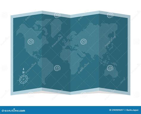 Vector Illustration Of Four Fold World Map Stock Vector Illustration Of Symbol Cartography
