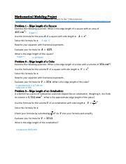 MathematicalModelingProject Pdf Mathematical Modeling Project Adapted From Living On The Edge