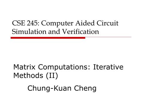 ppt cse 245 computer aided circuit simulation and verification