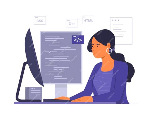 Premium Vector Programmer Process Coding For Software Development