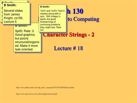 Ppt Math 130 Introduction To Computing Character Strings 2 Lecture
