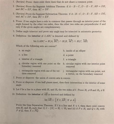 Solved 1 Review Prove There Exist Three Lines That Do Chegg Com