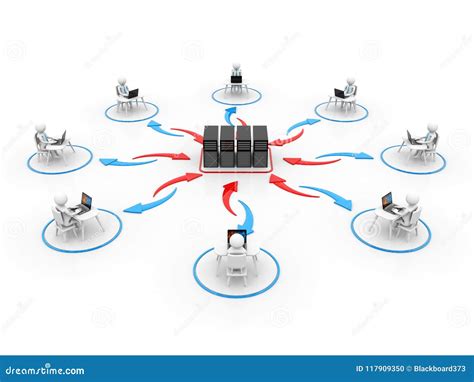 Global Internet Communication Conceptcomputer Connected To Server 3d