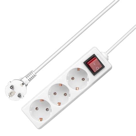 European Standard Power Strip Eu Plug 2 Pin 3way Output With Switch 1 5m Wholesale Extension