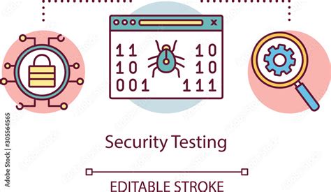 Security Testing Concept Icon Examine Computer Protection Idea Thin Line Illustration Software