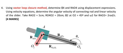 Solved Using Vector Loop Closure Method Determine And Chegg
