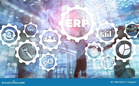 Erp System Enterprise Resource Planning On Blurred Background