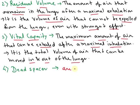 Solved What Is The Difference Between The Following Tidal Volume