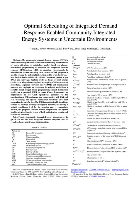 Pdf Optimal Scheduling Of Integrated Demand Response Enabled Community Integrated Energy