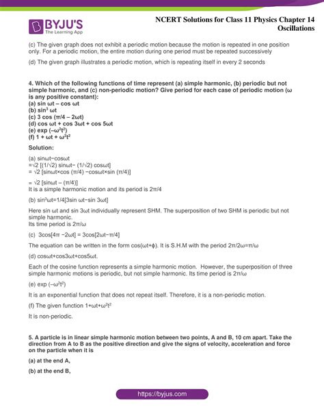 Ncert Solutions For Class 11 Physics Chapter 14 Oscillations