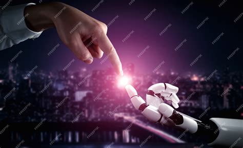 Будущий робот с искусственным интеллектом и киборг Премиум Фото