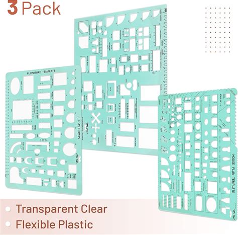 Mr Pen House Plan 3 Pack Green Interior Design And Furniture Templates Drafting Tools And Mr Pen House Plan 3 Pack Green Interior Design And Furniture Templates Drafting Tools And