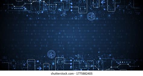 Abstract Technology Concept Binary Code Circuit Stock Vector Royalty Free