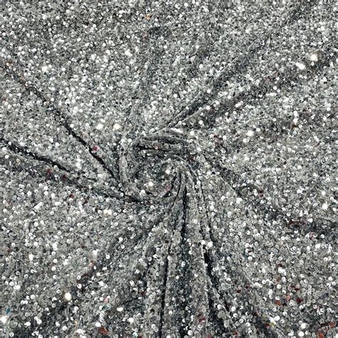 Silver Sequin Linen Etsy