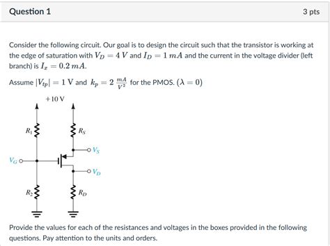 Solved Question Pts Consider The Following Circuit Our Chegg