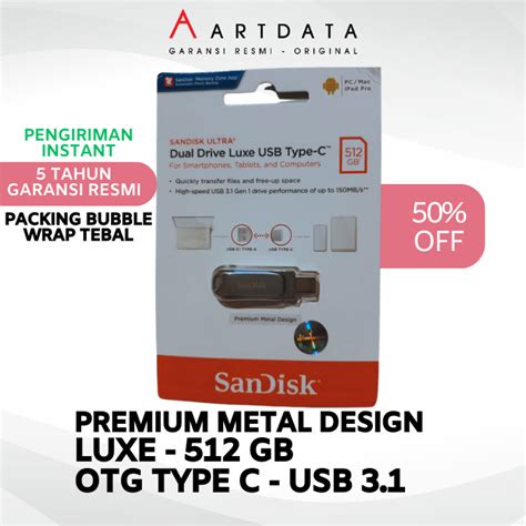 Jual 512GB Flashdisk OTG SanDisk ULTRA LUXE Flash Drive OTG USB 3 1 Type C 512 GB 150MBps