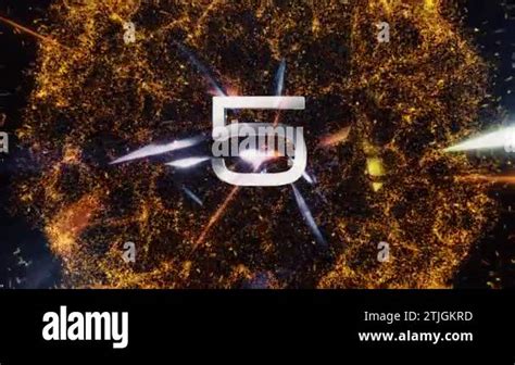 Five Seconds Countdown Timer With Abstract Digital Fractal Technology