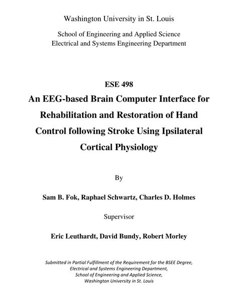 pdf an eeg based brain computer interface for rehabilitation and restoration of hand control