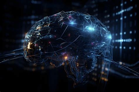 Premium AI Image D Rendering Of Human Brain In Digital Space With Cyberspace
