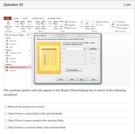 Solved Question 35 1 Pts File Home Create External Data