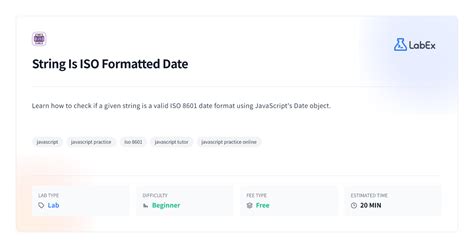 Validating Iso Formatted Dates In Javascript Labex